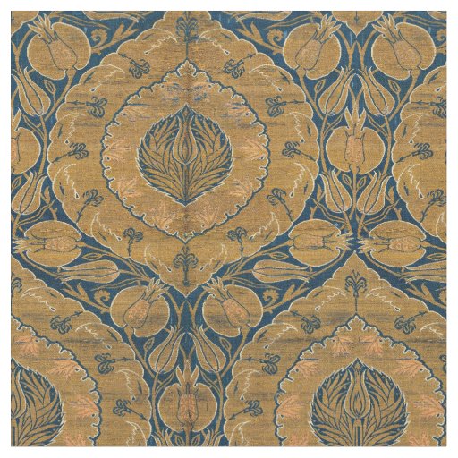 Medieval Tulip Palmette Pattern Fabric | Zazzle