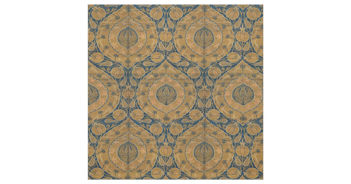 Medieval Tulip Palmette Pattern Fabric | Zazzle