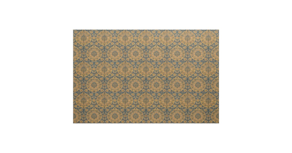 Medieval Tulip Palmette Pattern Fabric | Zazzle