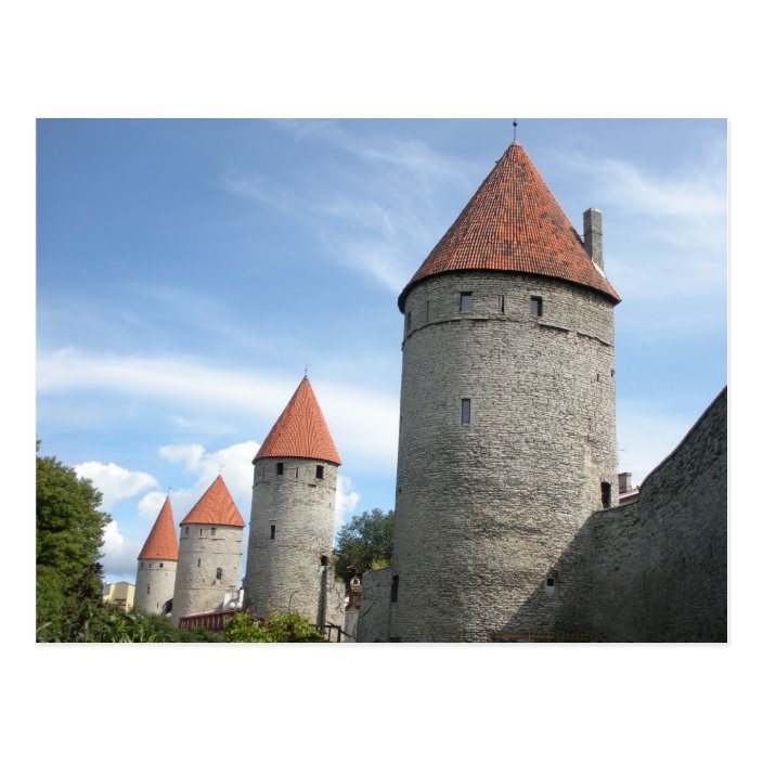 Medieval Turrets or Towers in Tallinn, Estonia Postcard | Zazzle.com