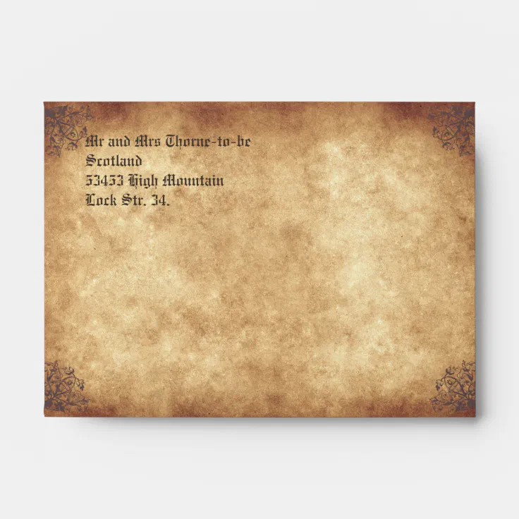 Medieval Wedding Envelope wo seal | Zazzle