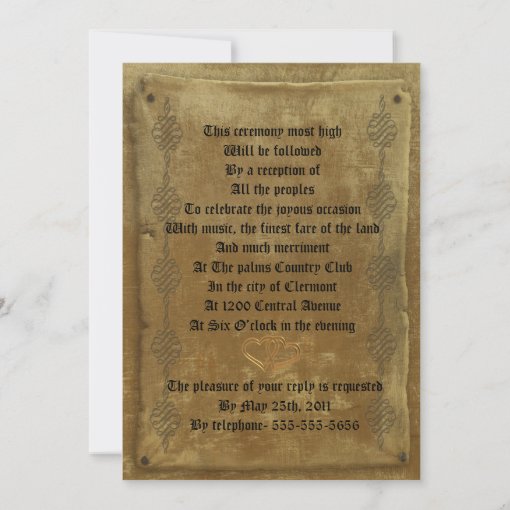 Medieval wedding Invitation decree template | Zazzle