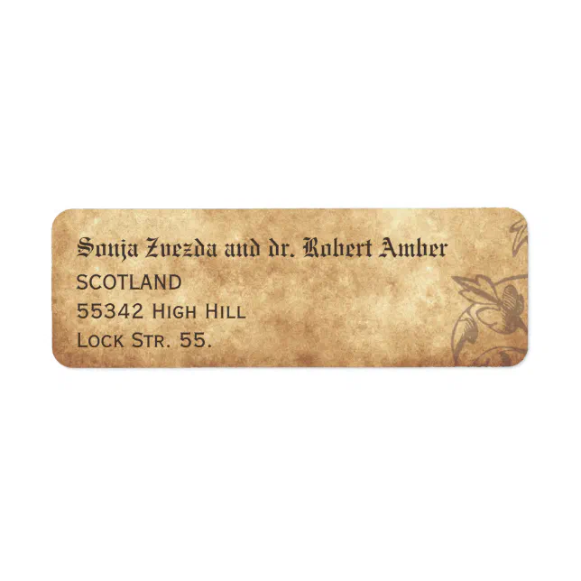 Medieval Wedding Return Label | Zazzle