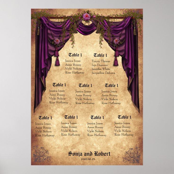 Medieval Wedding Seating Chart | Zazzle
