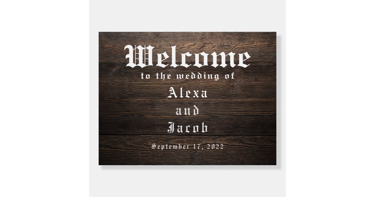 Medieval Wooden Wedding Welcome Sign | Zazzle
