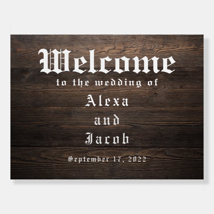 Medieval Wooden Wedding Welcome Sign | Zazzle