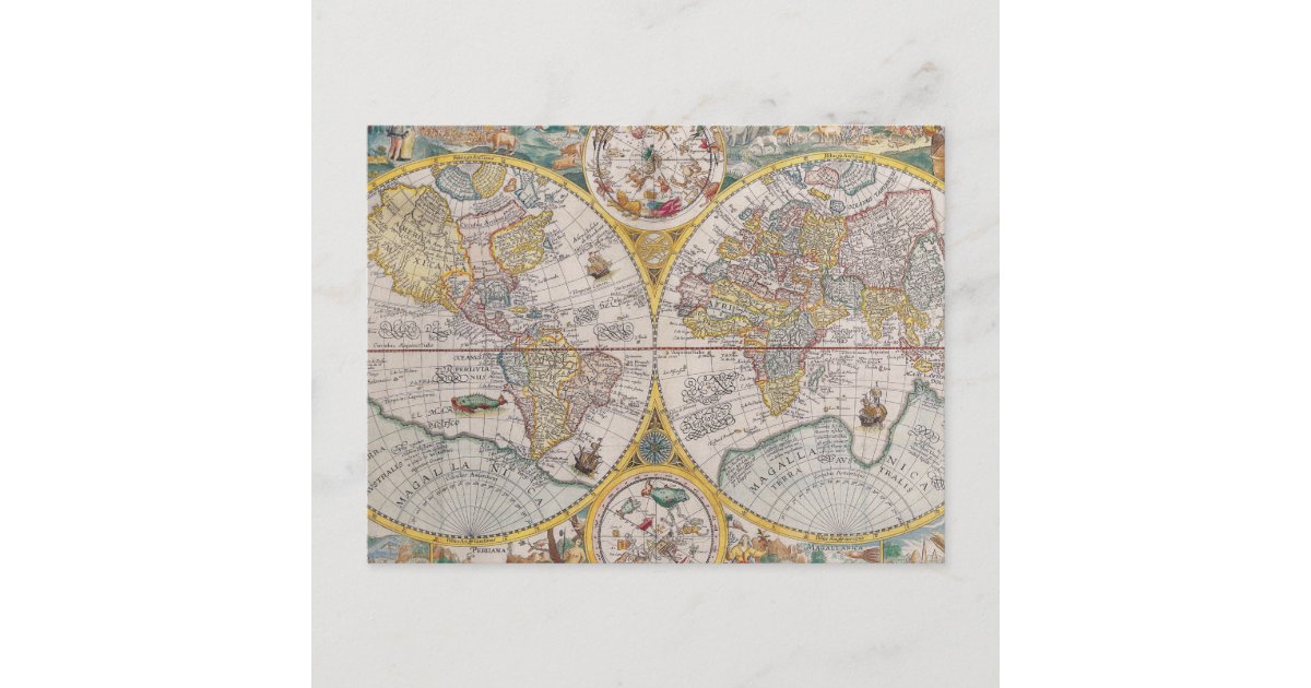 Medieval World Map From 1525 Postcard | Zazzle