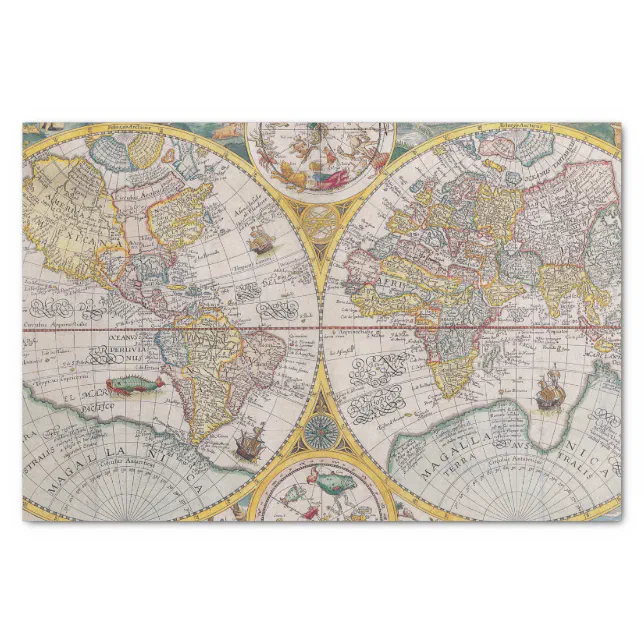 Medieval World Map From 1525 Tissue Paper | Zazzle