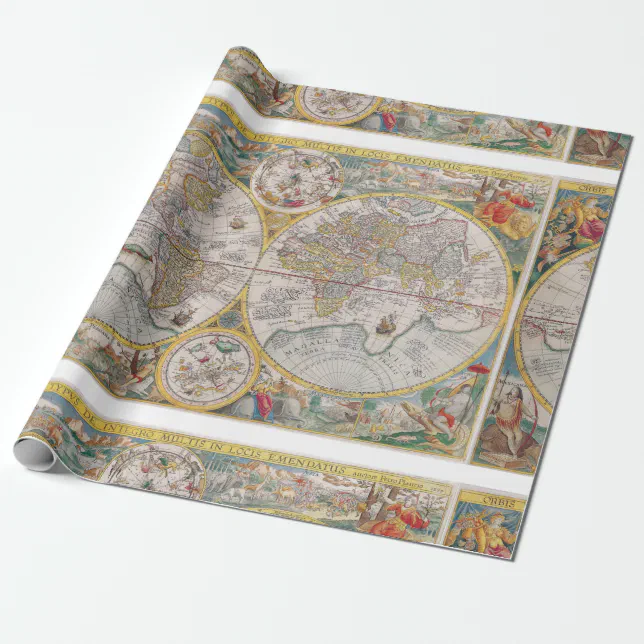 Medieval World Map From 1525 Wrapping Paper | Zazzle