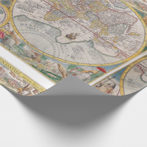 Medieval World Map From 1525 Wrapping Paper | Zazzle