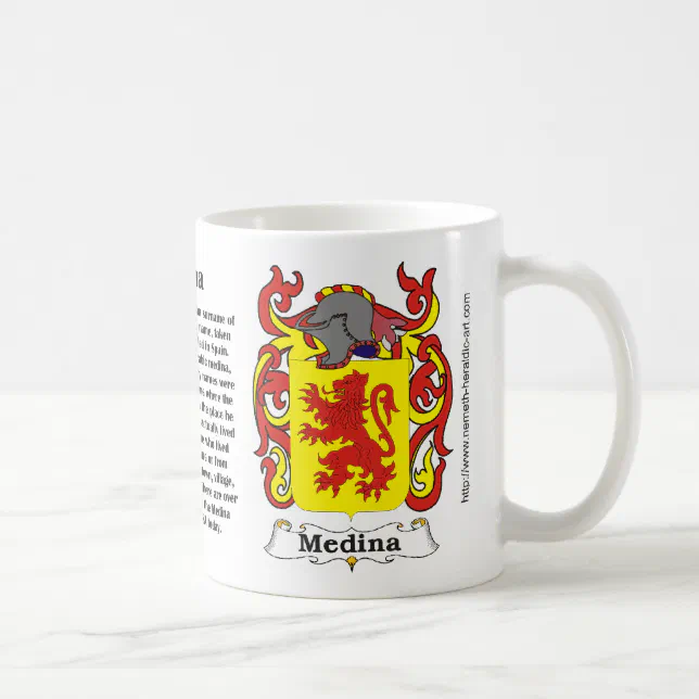 Medina Family Crest on a mug | Zazzle