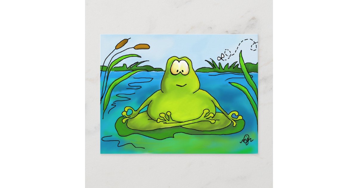 Meditating Frog Art Print Postcard Zazzle