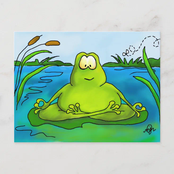 Meditating Frog Art Print Postcard Zazzle