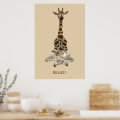 Meditating Giraffe Poster | Zazzle