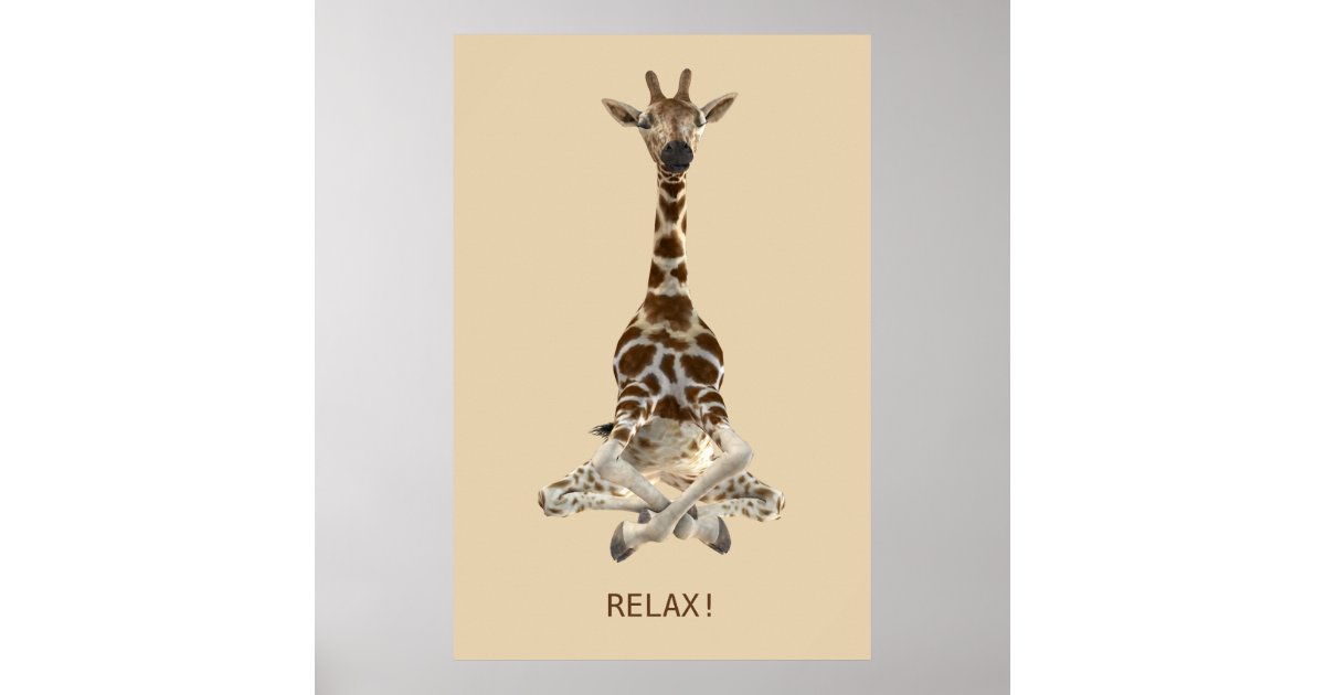 Meditating Giraffe Poster | Zazzle
