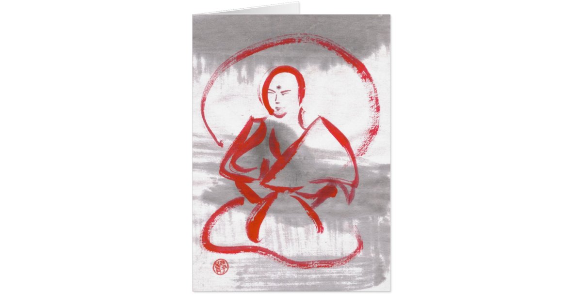 Meditating Shaolin Monk Blank Card | Zazzle.com