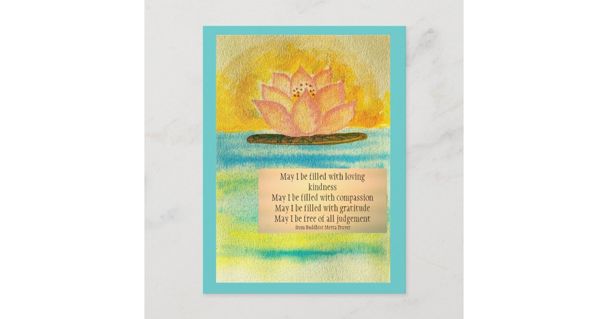 Meditation Card/ Buddhist Metta prayer Postcard | Zazzle
