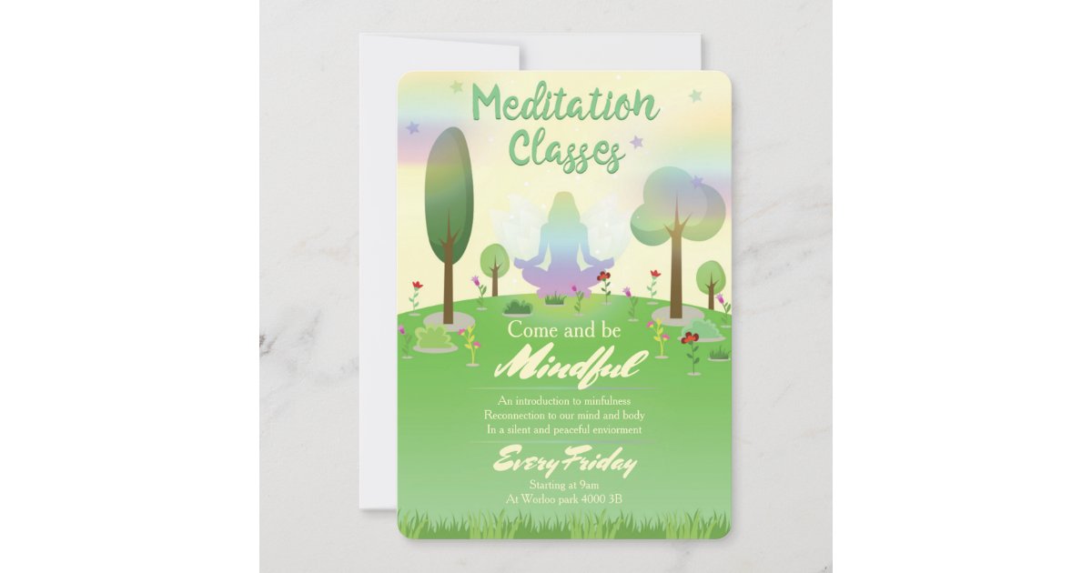 Meditation classes invitation | Zazzle