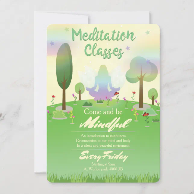 Meditation classes invitation | Zazzle