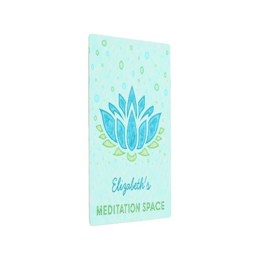 Meditation Space Blue Lotus Flower Zen | Name Metal Print | Zazzle