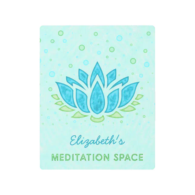 Meditation Space Blue Lotus Flower Zen | Name Metal Print | Zazzle