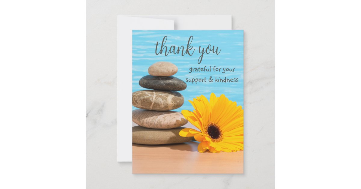 Meditation Zen Stones Summer Beach Simple Thank You Card | Zazzle