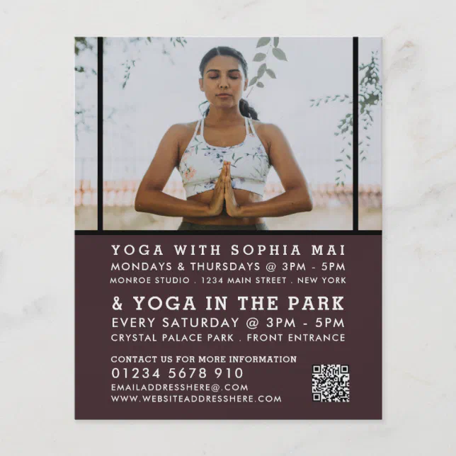 Meditative Posture, Yoga Class Advertising Flyer | Zazzle