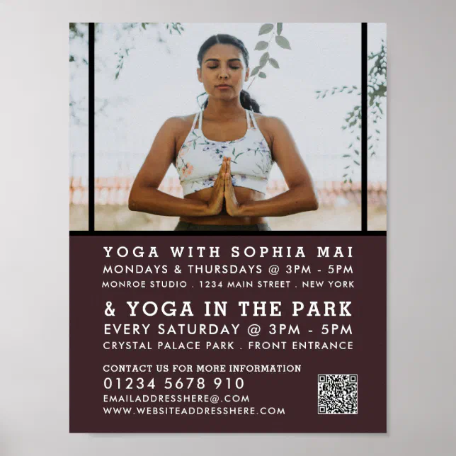 Meditative Posture, Yoga Class Advertising Poster | Zazzle