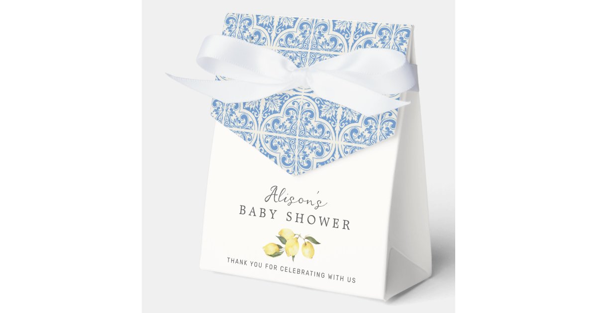 Mediterranean Amalfi Capri Baby Shower Favor Boxes | Zazzle