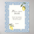 Mediterranean Amalfi Capri Baby Shower Mimosa Bar Poster | Zazzle