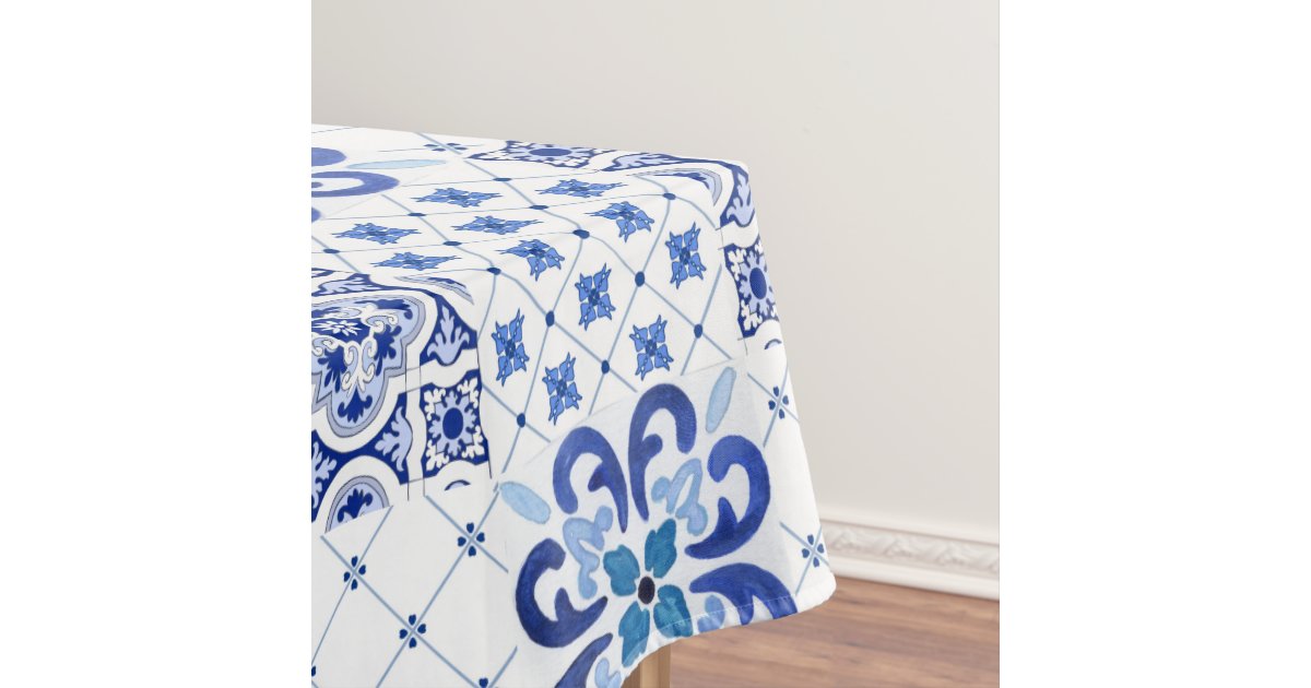 Mediterranean,Amalfi style,simple squares Tablecloth | Zazzle