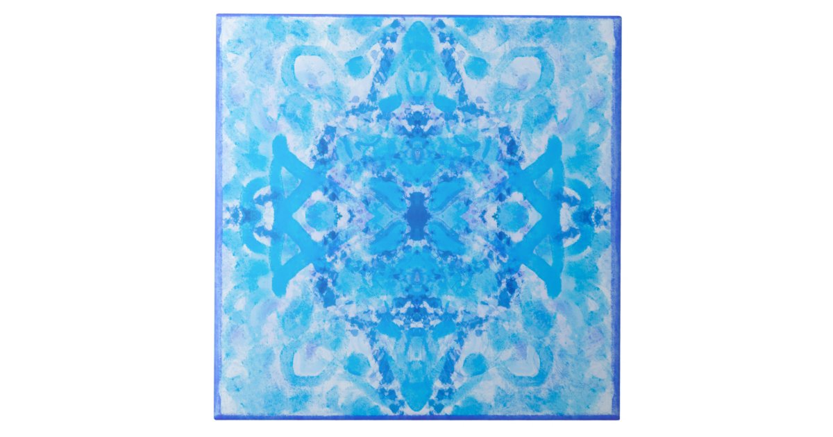 'Mediterranean Aqua Blue pattern Ceramic Tile | Zazzle