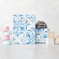 Mediterranean Blue and White Tile Wrapping Paper | Zazzle