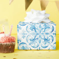 Mediterranean Blue and White Tile Wrapping Paper | Zazzle