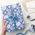 Mediterranean Blue Tile Wrapping Paper | Zazzle