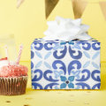 Mediterranean Blue Tile Wrapping Paper | Zazzle