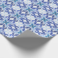 Mediterranean Blue Tile Wrapping Paper | Zazzle