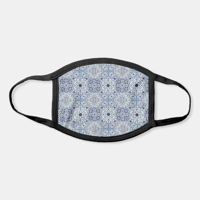 Mediterranean blue tiles face mask | Zazzle