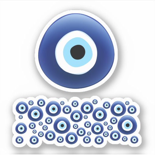 Mediterranean Evil Eye Charm Sticker | Zazzle