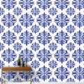 Mediterranean Greece Blue Antique Floral Pattern Wallpaper | Zazzle