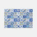 Mediterranean Italian Blue, White & Yellow Pattern Rug | Zazzle