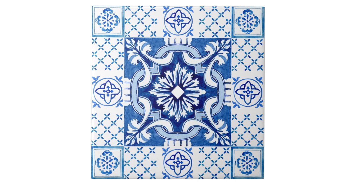 Mediterranean Italian tile design seamless | Zazzle