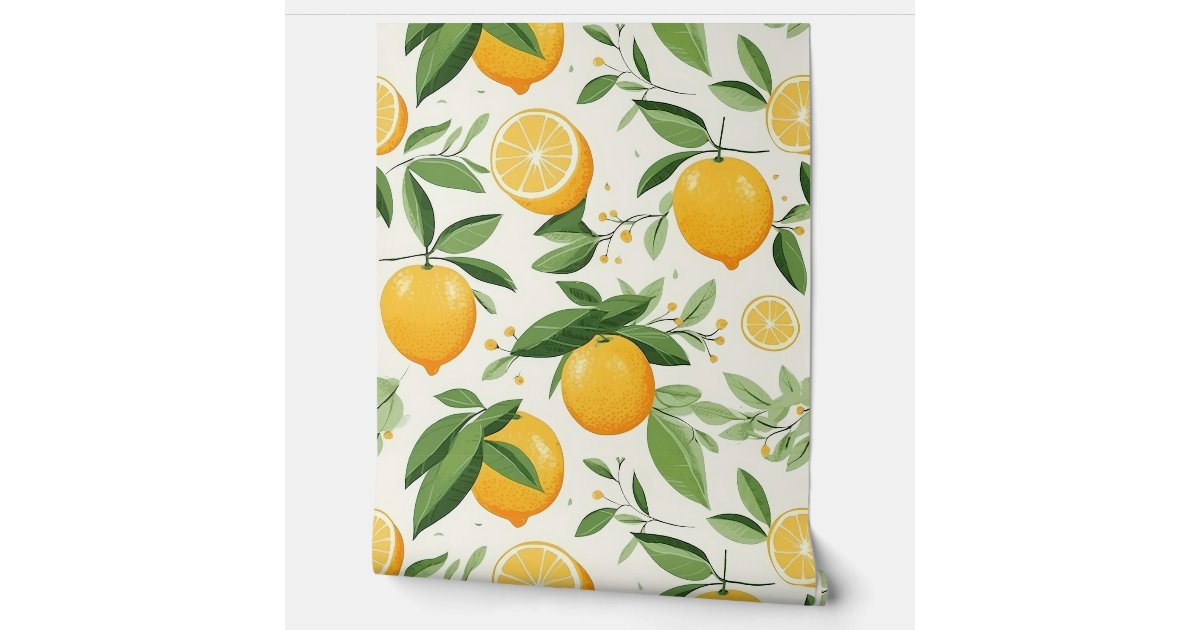 Mediterranean Lemon Citrus Wallpaper | Zazzle