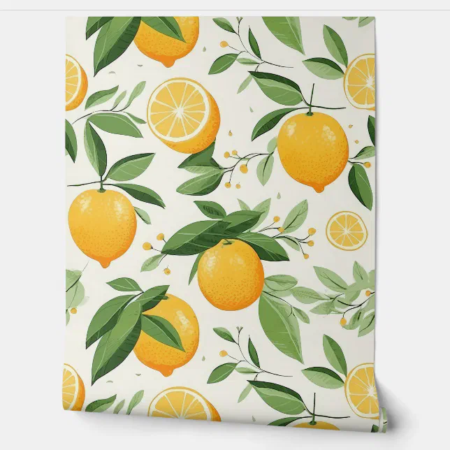 Mediterranean Lemon Citrus Wallpaper | Zazzle