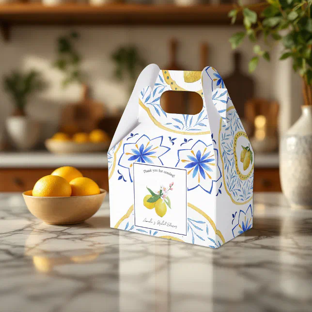 Mediterranean Lemon-Themed Wedding/Bridal Shower Favor Boxes | Zazzle