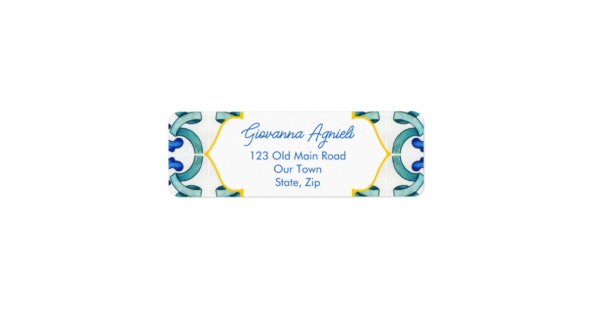 Mediterranean Majolica tiles Label | Zazzle