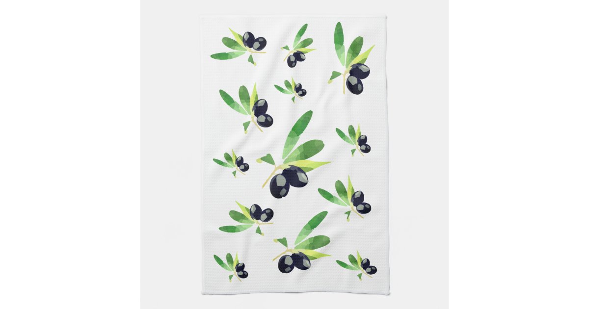 Mediterranean Olives Kitchen Towel | Zazzle
