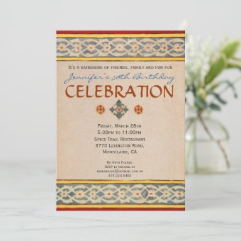 Mediterranean Party Invitation - Hand Painted Tile | Zazzle