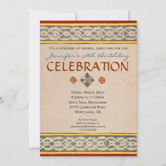 Mediterranean Party Invitation - Hand Painted Tile | Zazzle