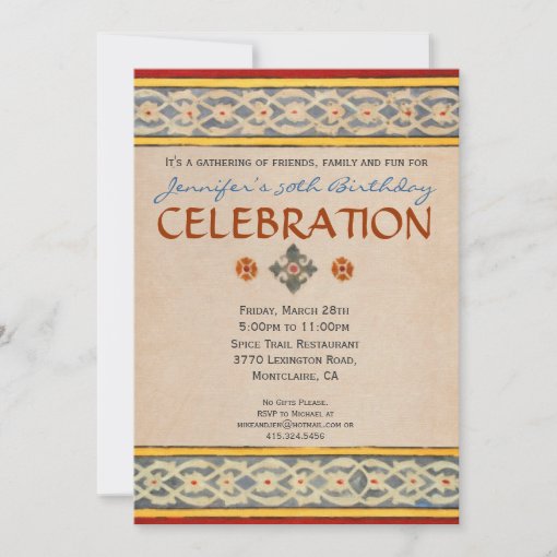 Mediterranean Party Invitation - Hand Painted Tile | Zazzle